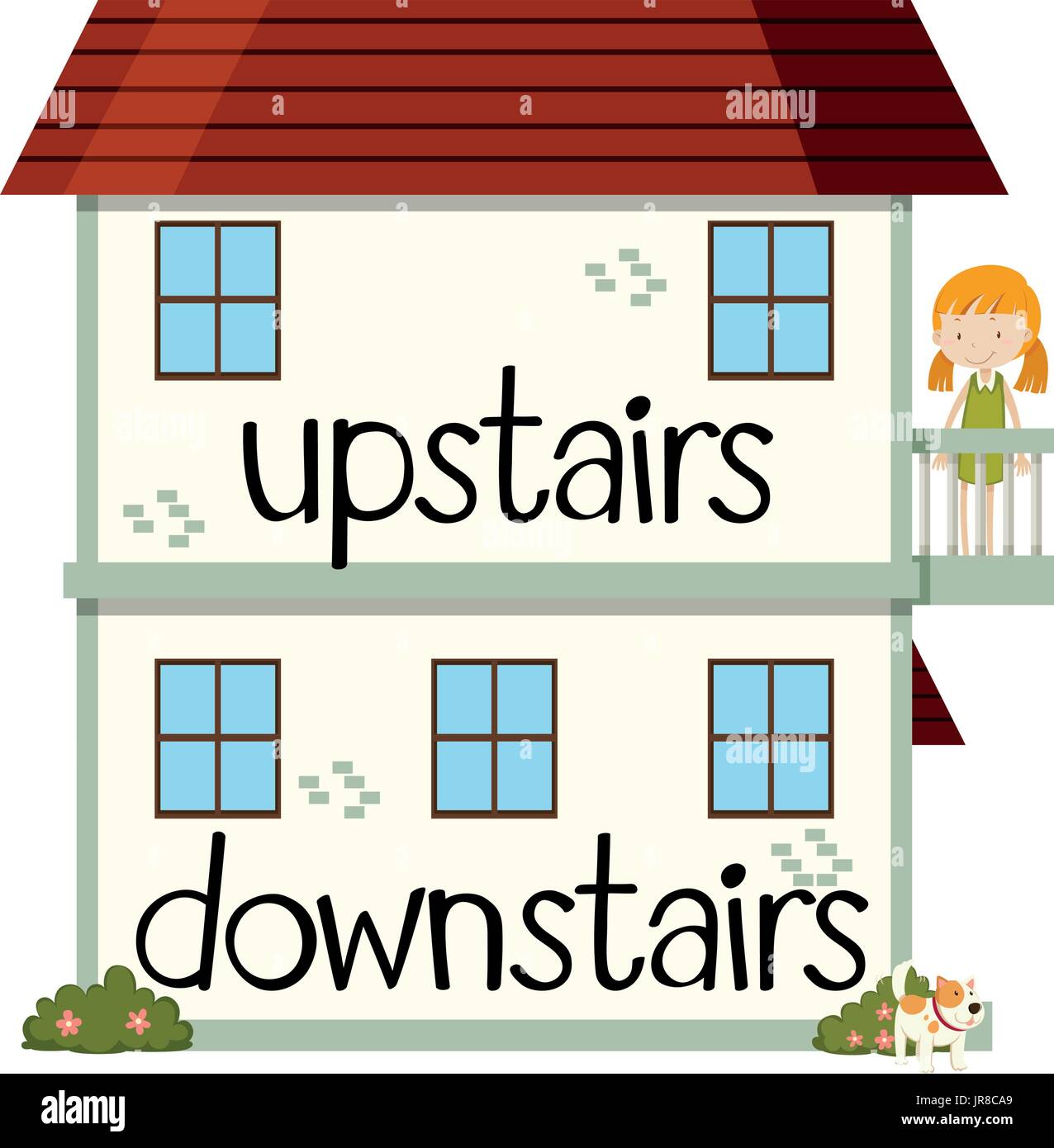 Upstairs and downstairs house hi-res stock photography and images - Alamy