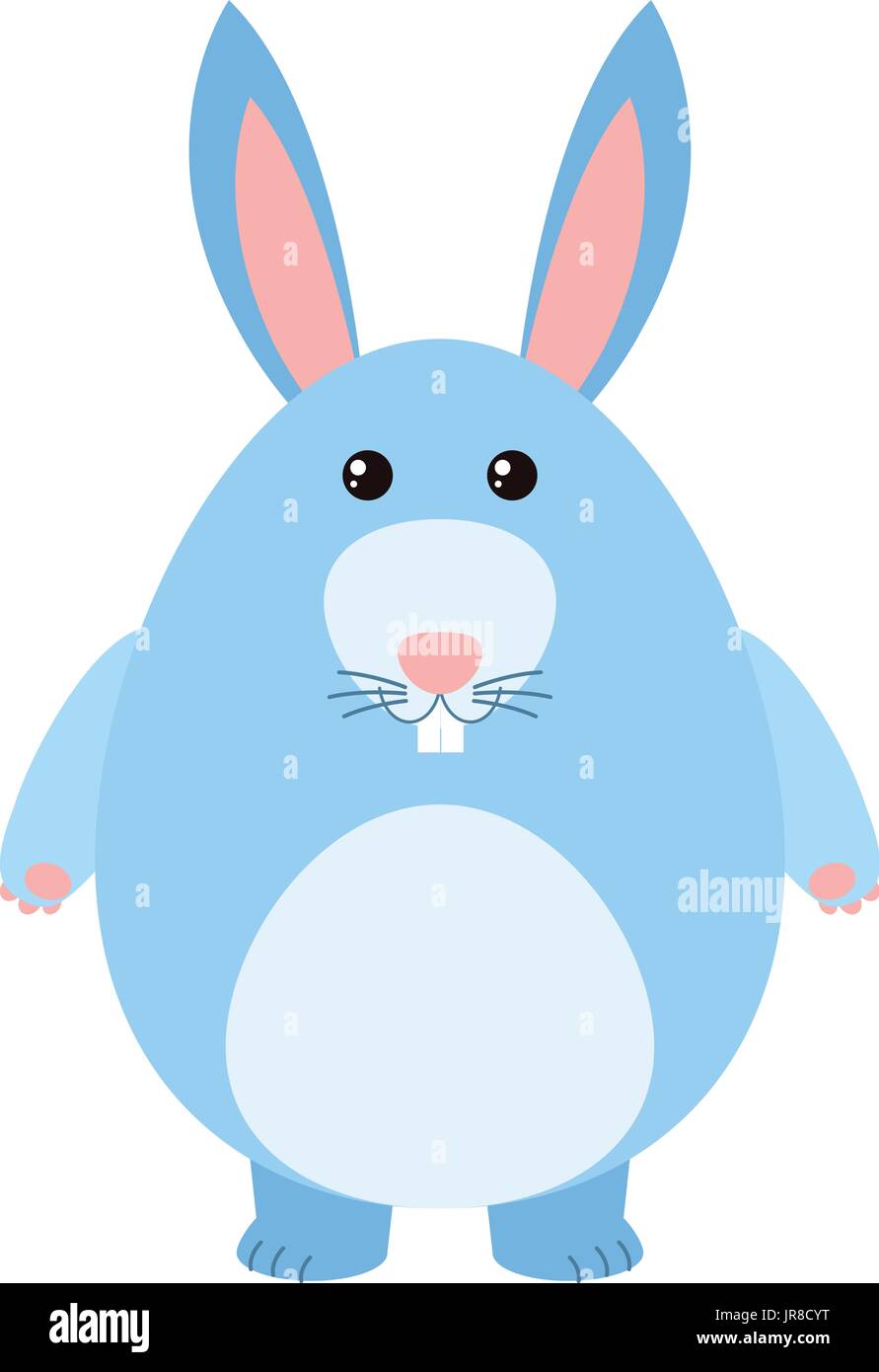 Blue bunny on white background illustration Stock Vector Image & Art ...