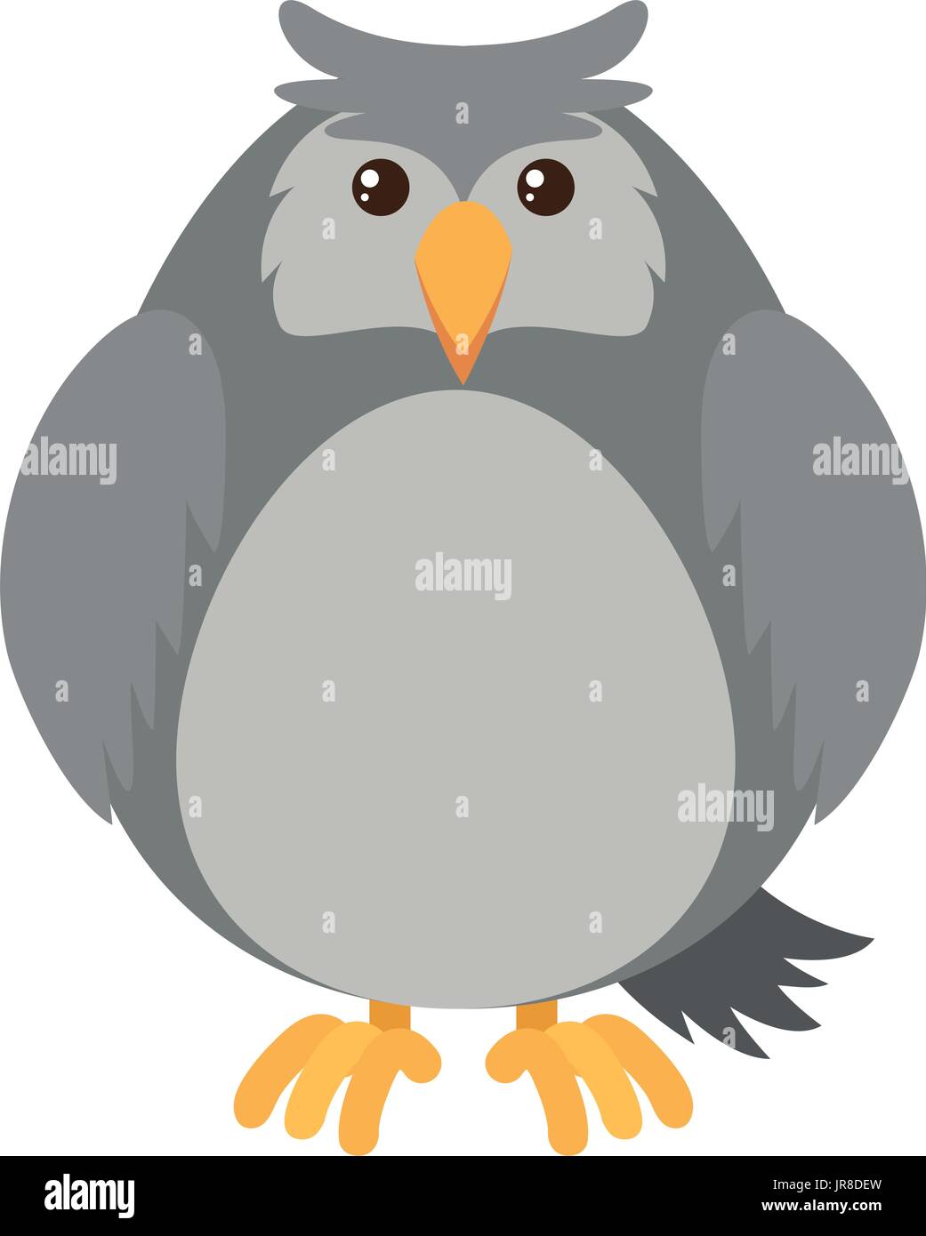 Gray owl on white background illustration Stock Vector Image & Art - Alamy
