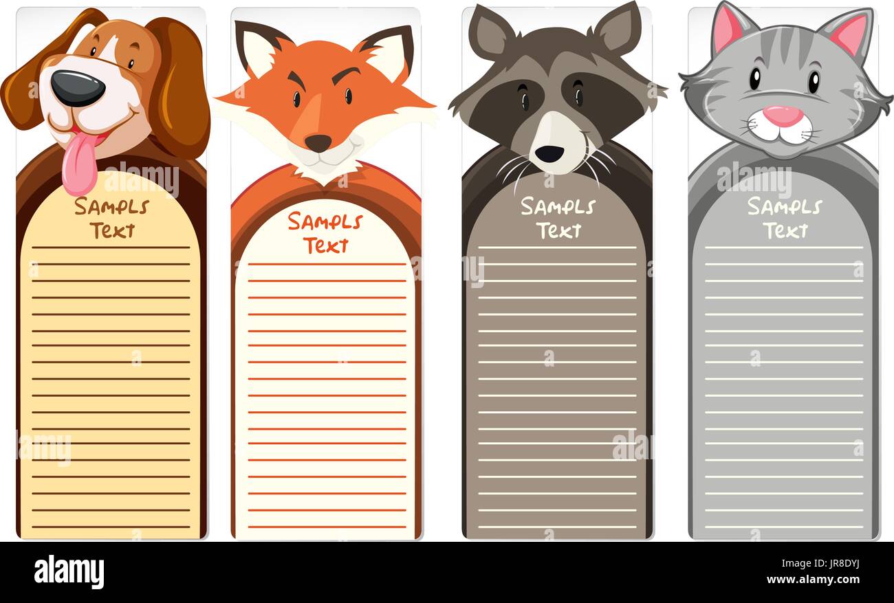 Note template with animals in background illustration Stock Vector ...