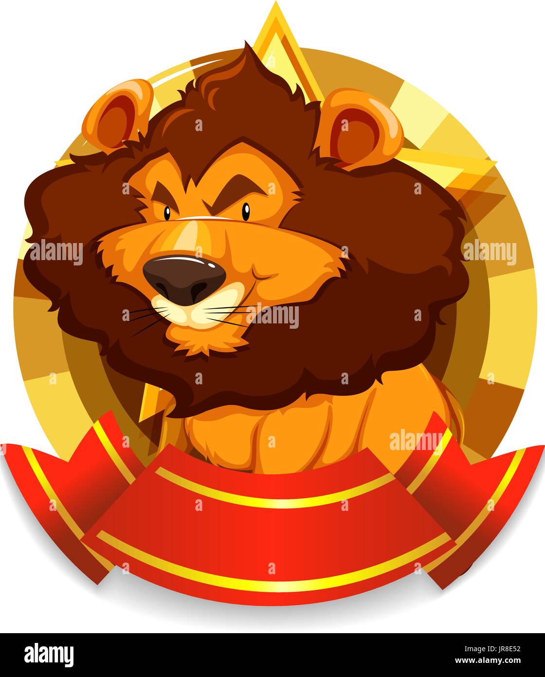 Banner template with wild lion illustration Stock Vector Image & Art ...