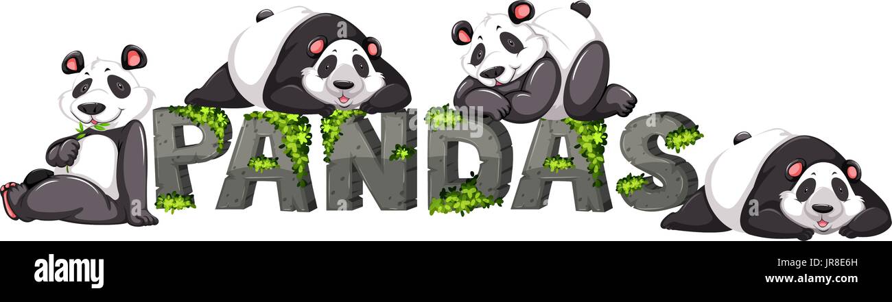 Four pandas Stock Vector Images - Alamy