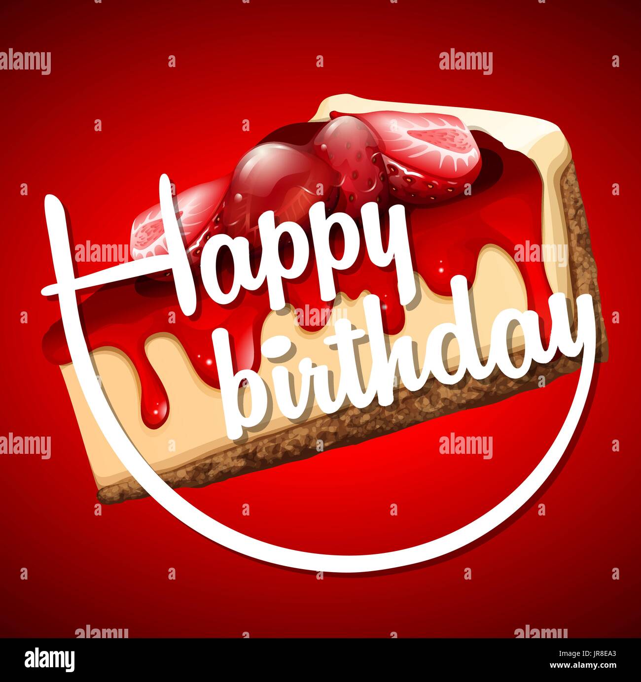 Happy Birthday card template with cheesecake illustration Stock Vector ...