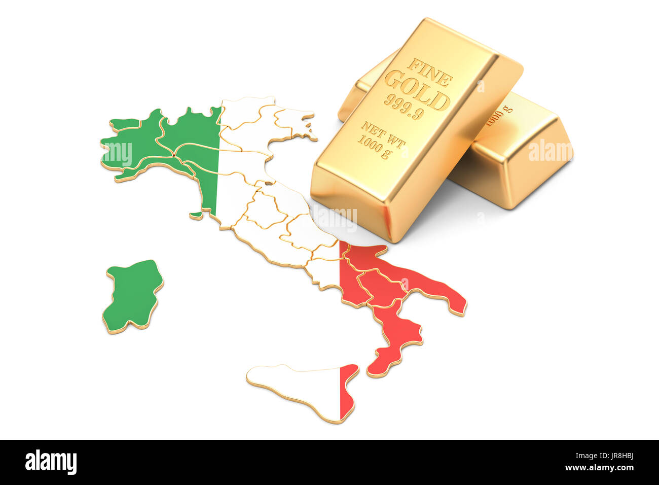 Foreign-exchange reserves of Italy concept, 3D rendering isolated on ...