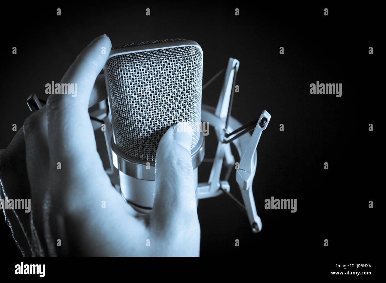 Microphone in sound recording studio Stock Photo - Alamy