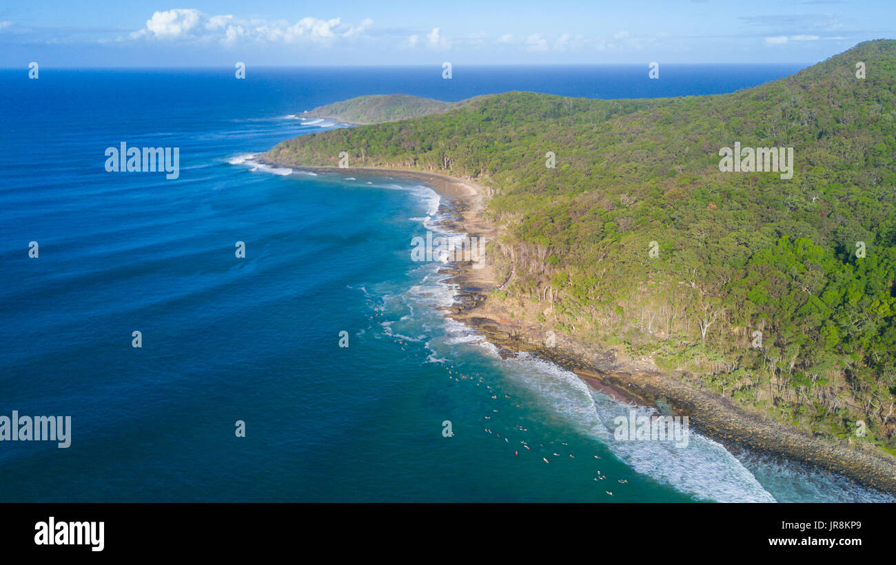 Drone photograph of the coastline of Noosa Heads, Queensland Australia ...