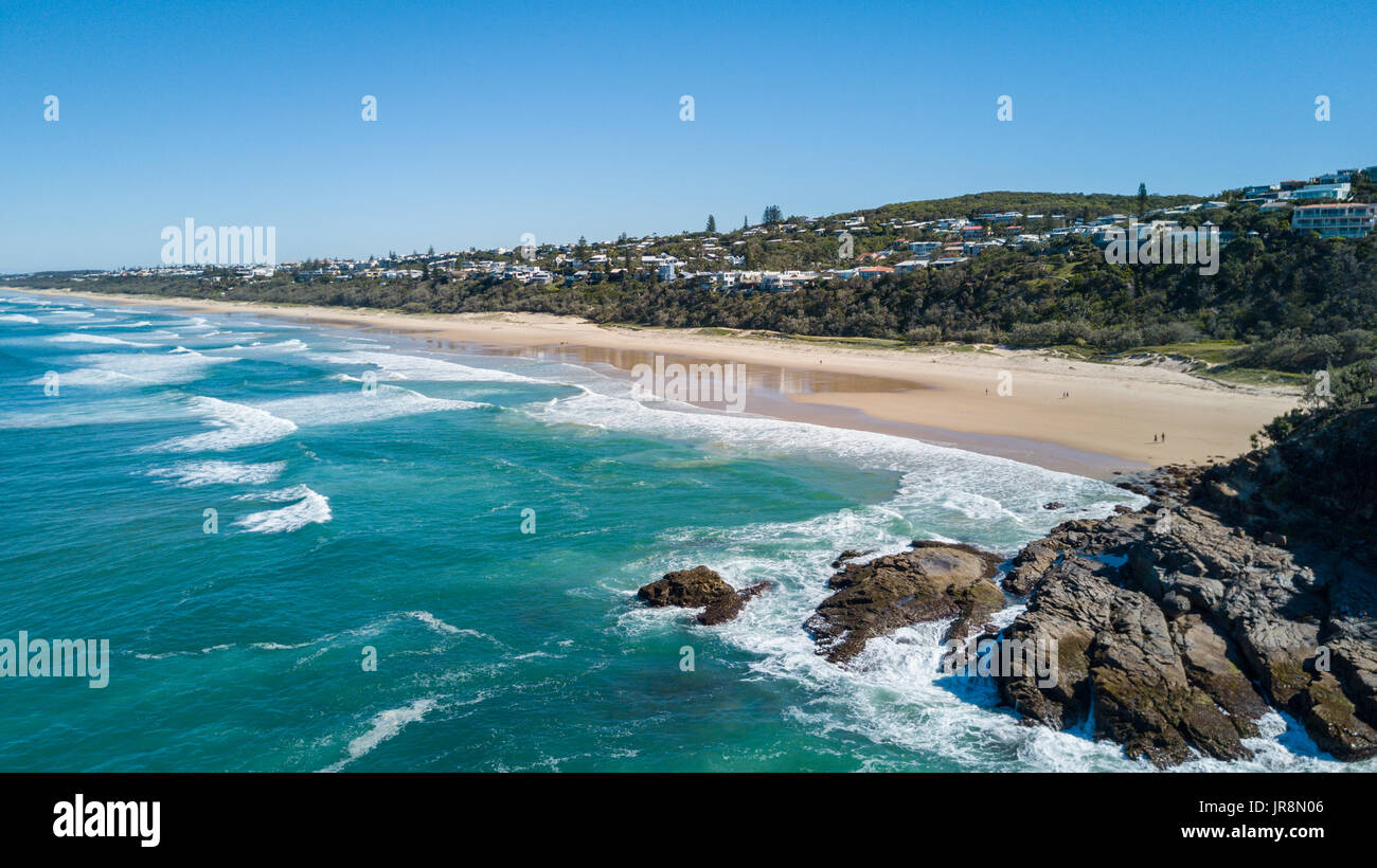 Drone photograph of the coastline of Noosa Heads, Queensland Australia ...