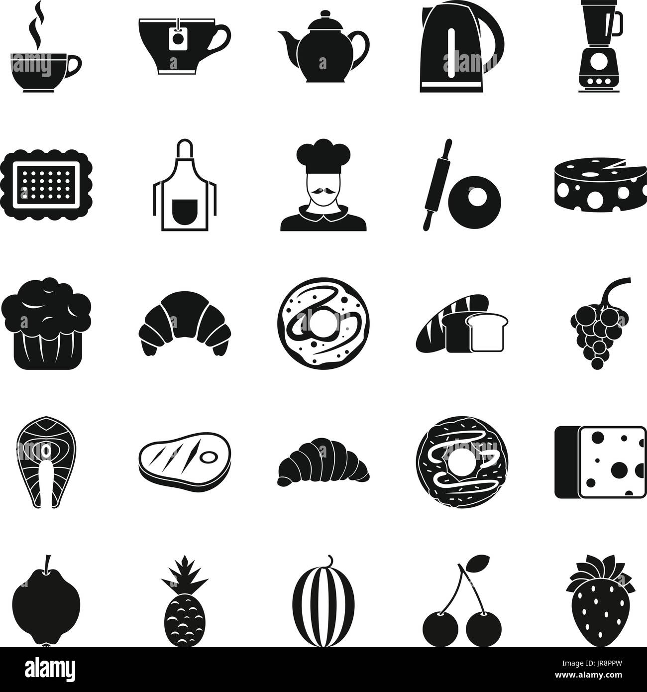 Edible icons set, simple style Stock Vector Image & Art - Alamy