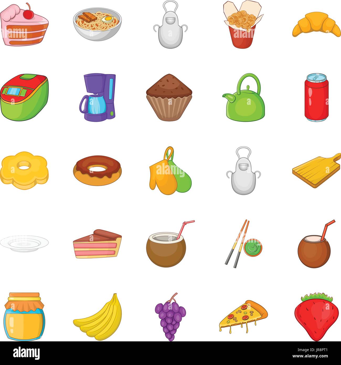 Nosh icons set, cartoon style Stock Vector Image & Art - Alamy