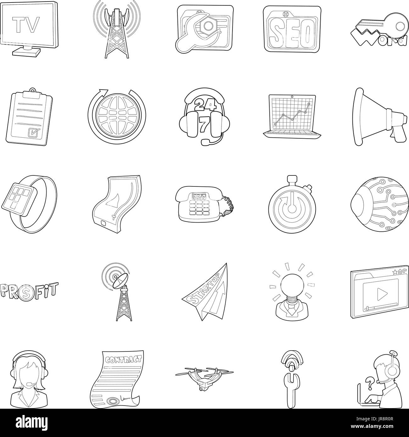 Field of activity icons set, outline style Stock Vector Image & Art - Alamy