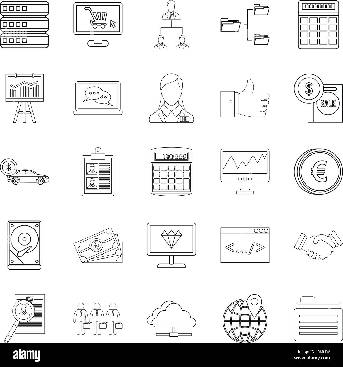 Financier icons set, outline style Stock Vector Image & Art - Alamy