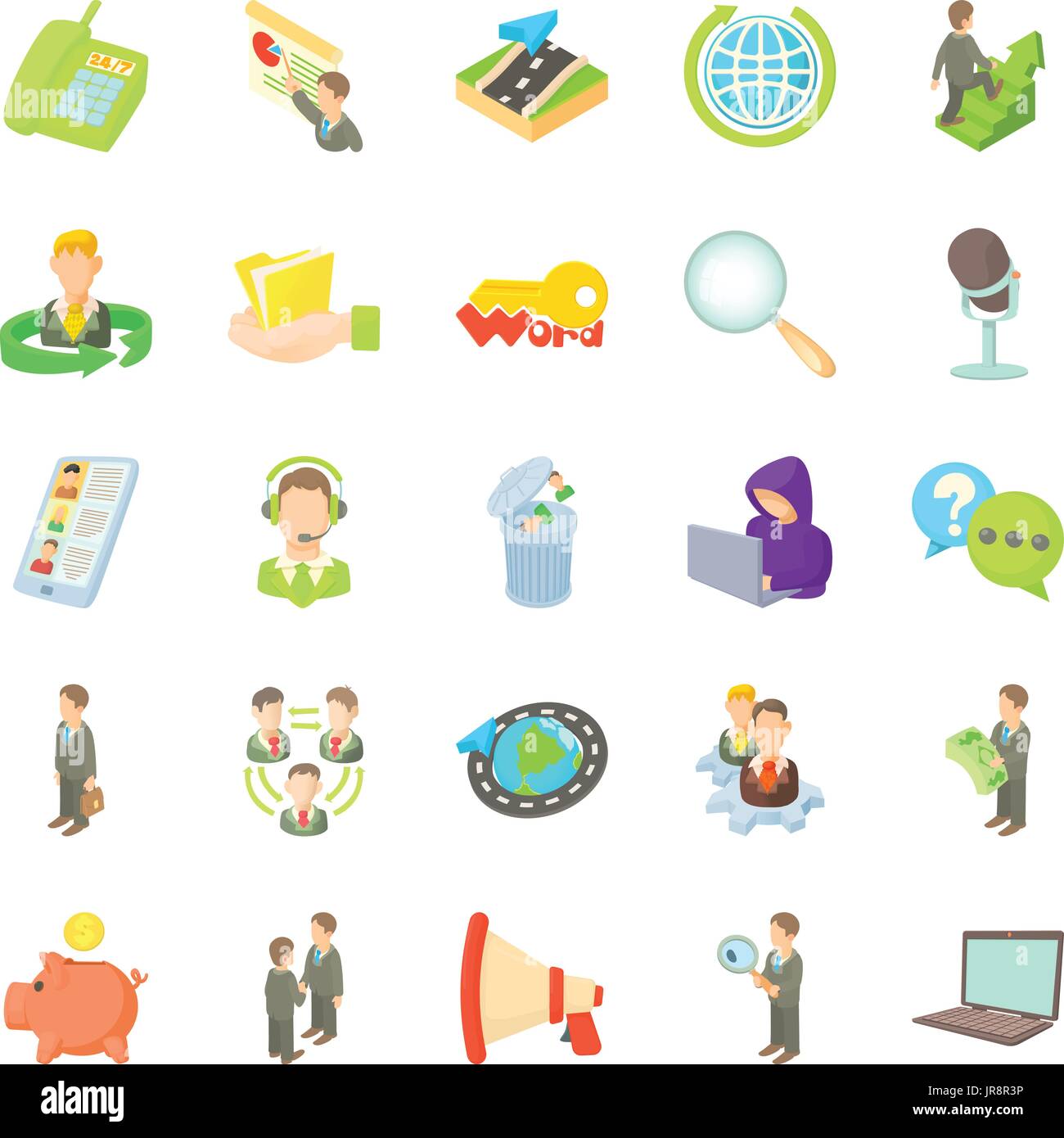 Bank officer icons set, cartoon style Stock Vector Image & Art - Alamy
