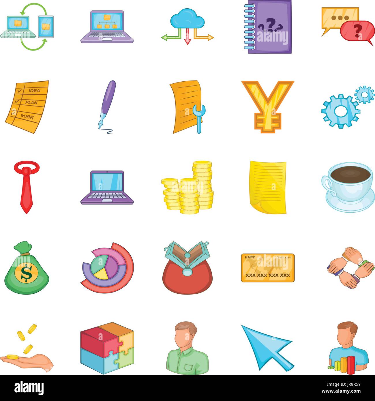 Investment of money icons set, cartoon style Stock Vector Image & Art ...