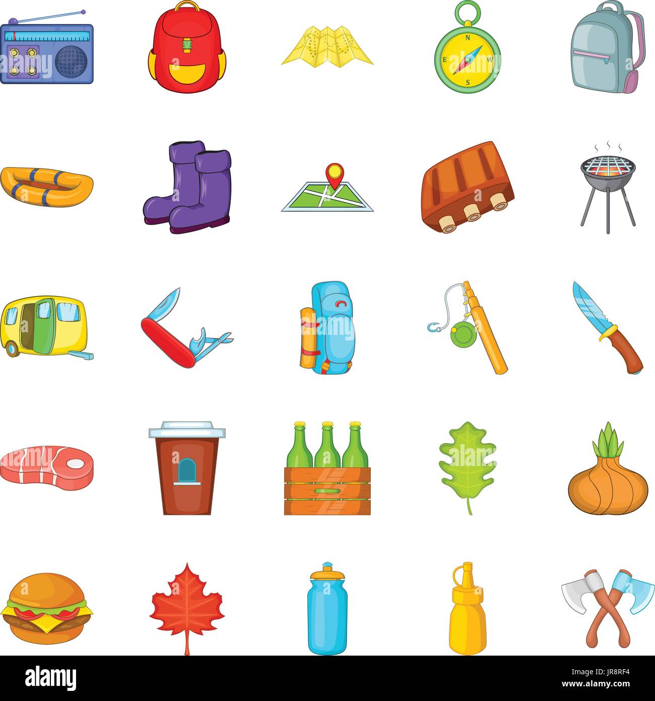 Tourist places icons set, cartoon style Stock Vector Image & Art - Alamy