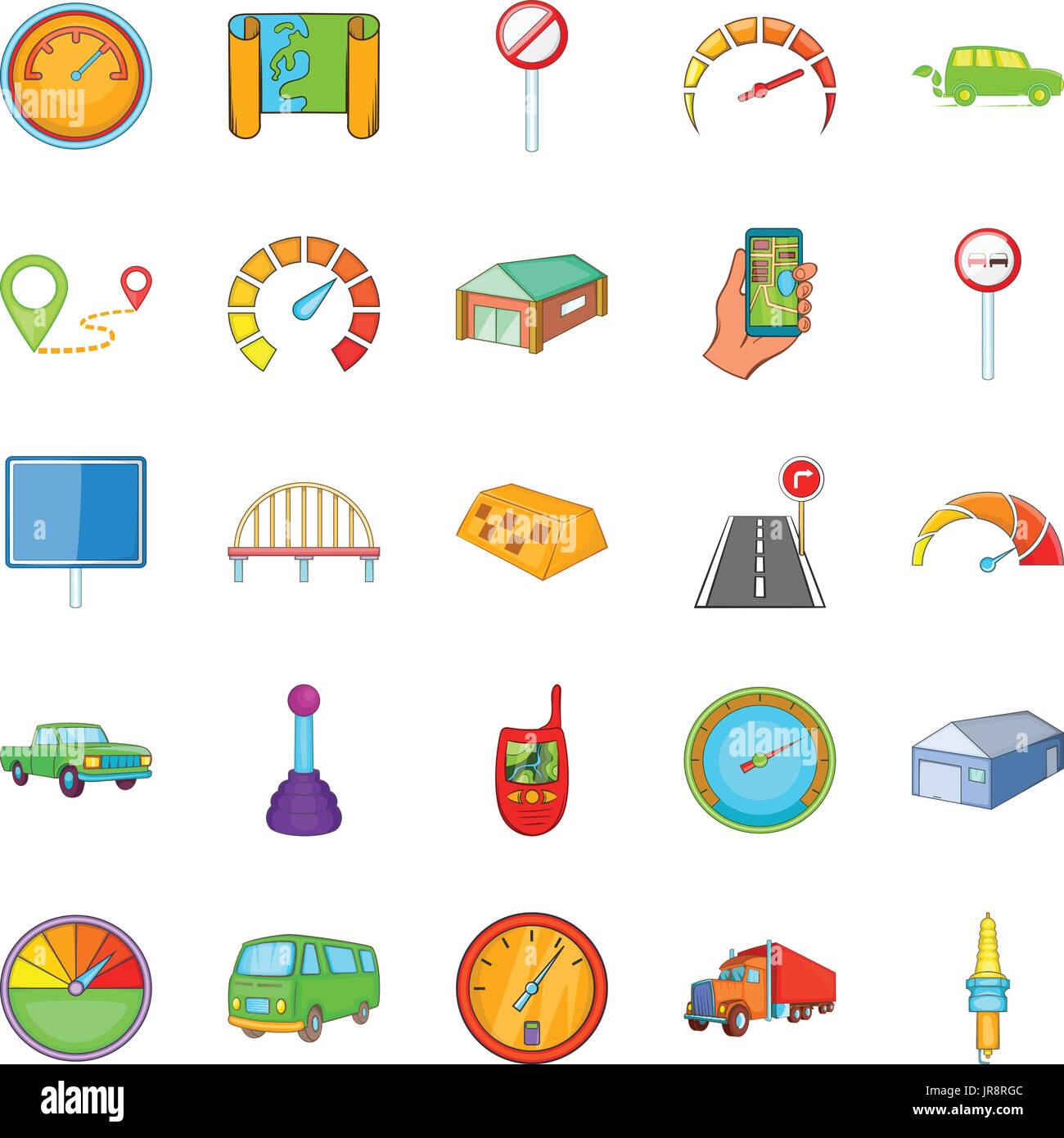 Vehicle icons set, cartoon style Stock Vector Image & Art - Alamy