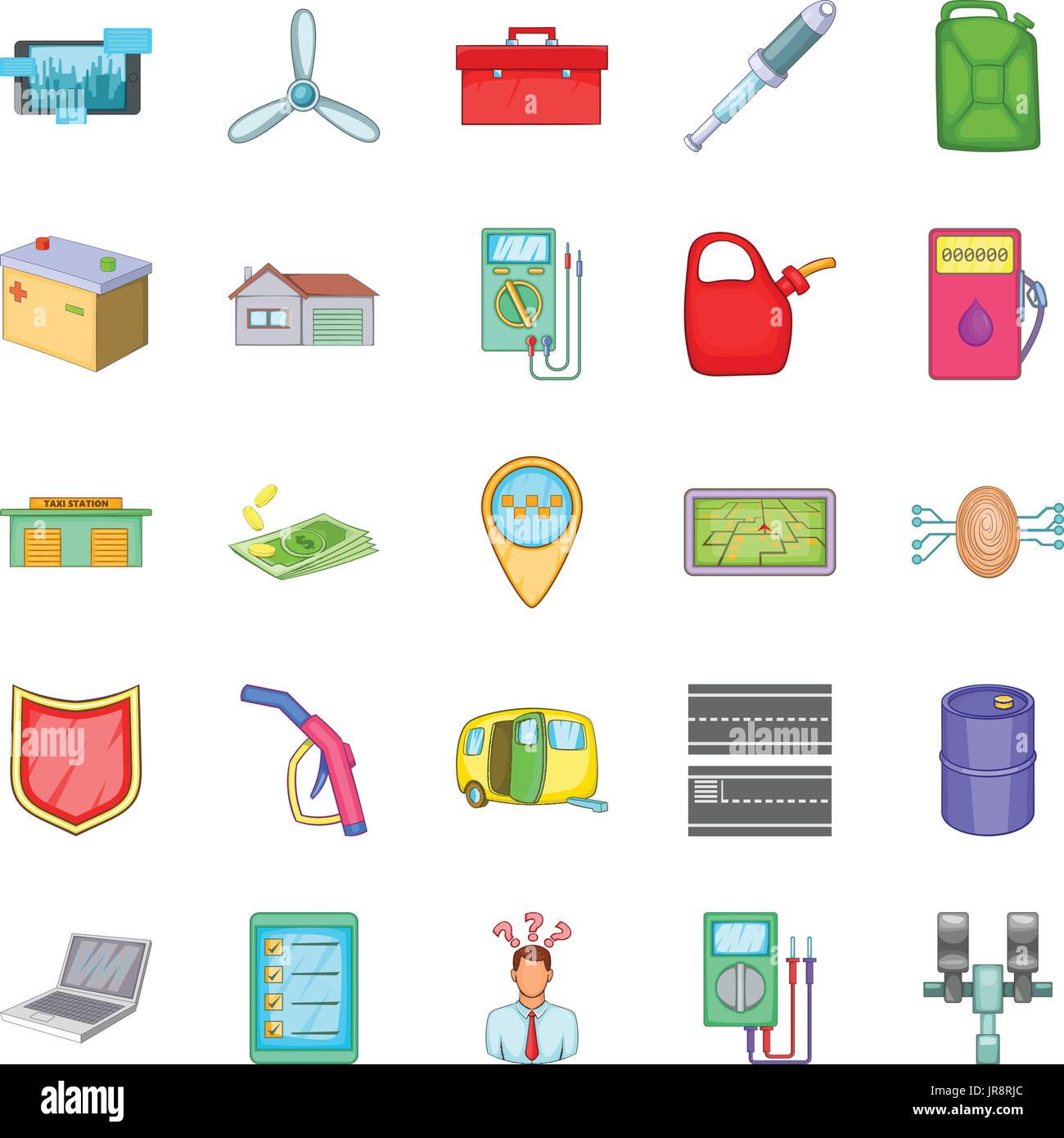 Car correction icons set, cartoon style Stock Vector Image & Art - Alamy