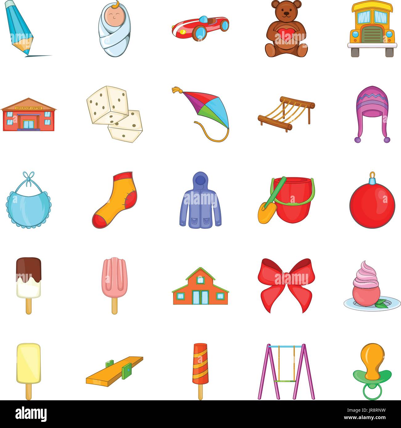 Small children icons set, cartoon style Stock Vector Image & Art - Alamy