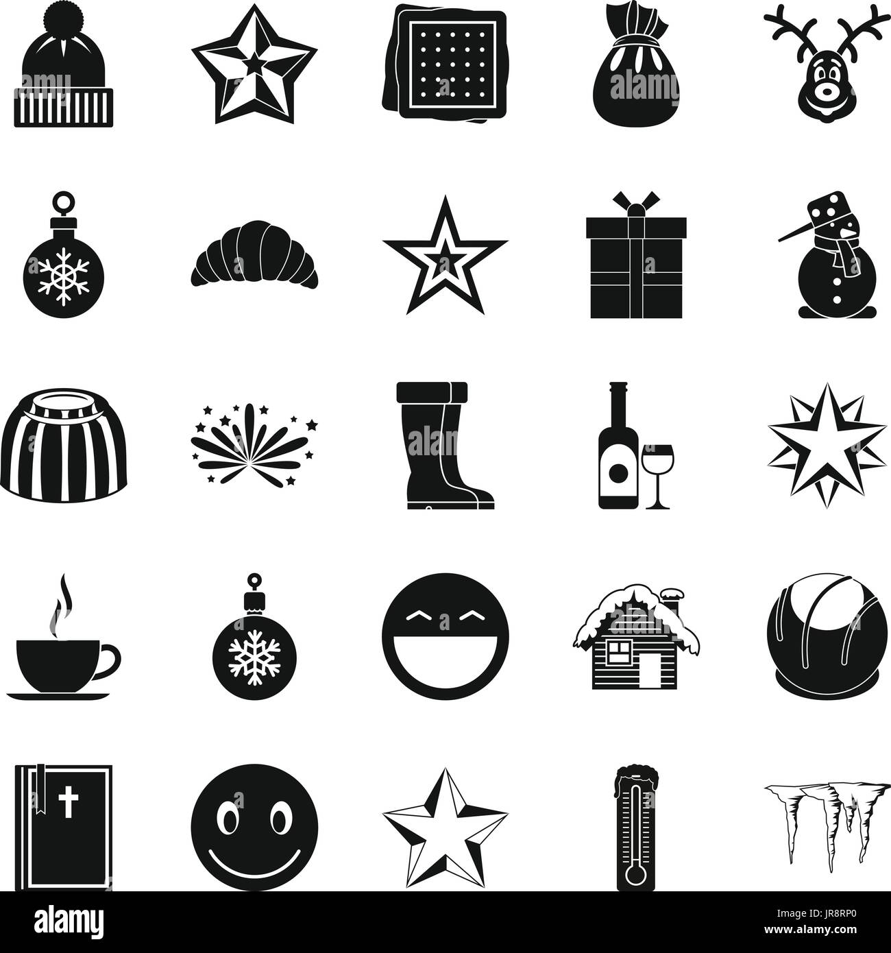 Christmas icons set, simple style Stock Vector Image & Art - Alamy