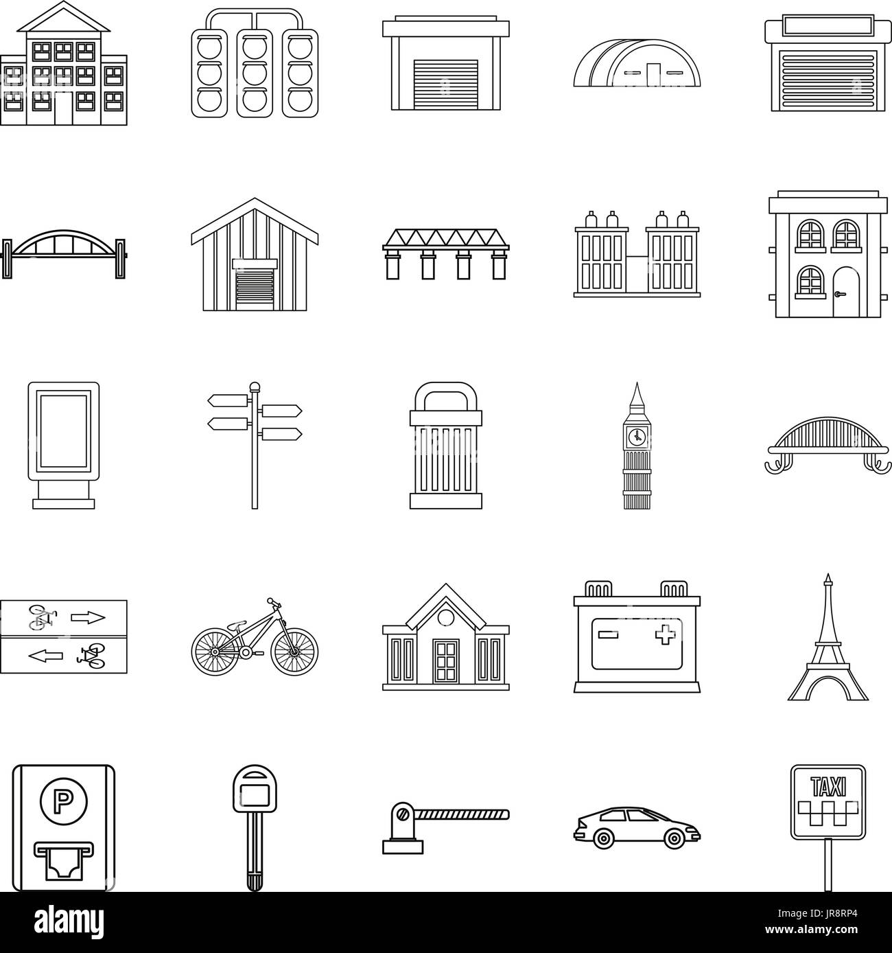 Road signs icons set, outline style Stock Vector Image & Art - Alamy