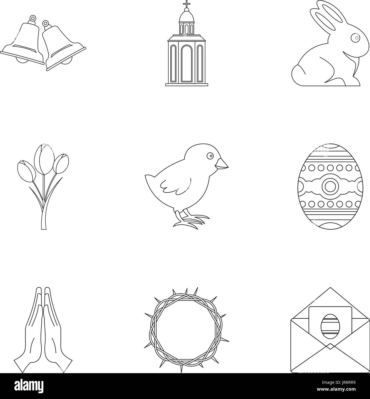 Holy Easter icon set, outline style Stock Vector Image & Art - Alamy