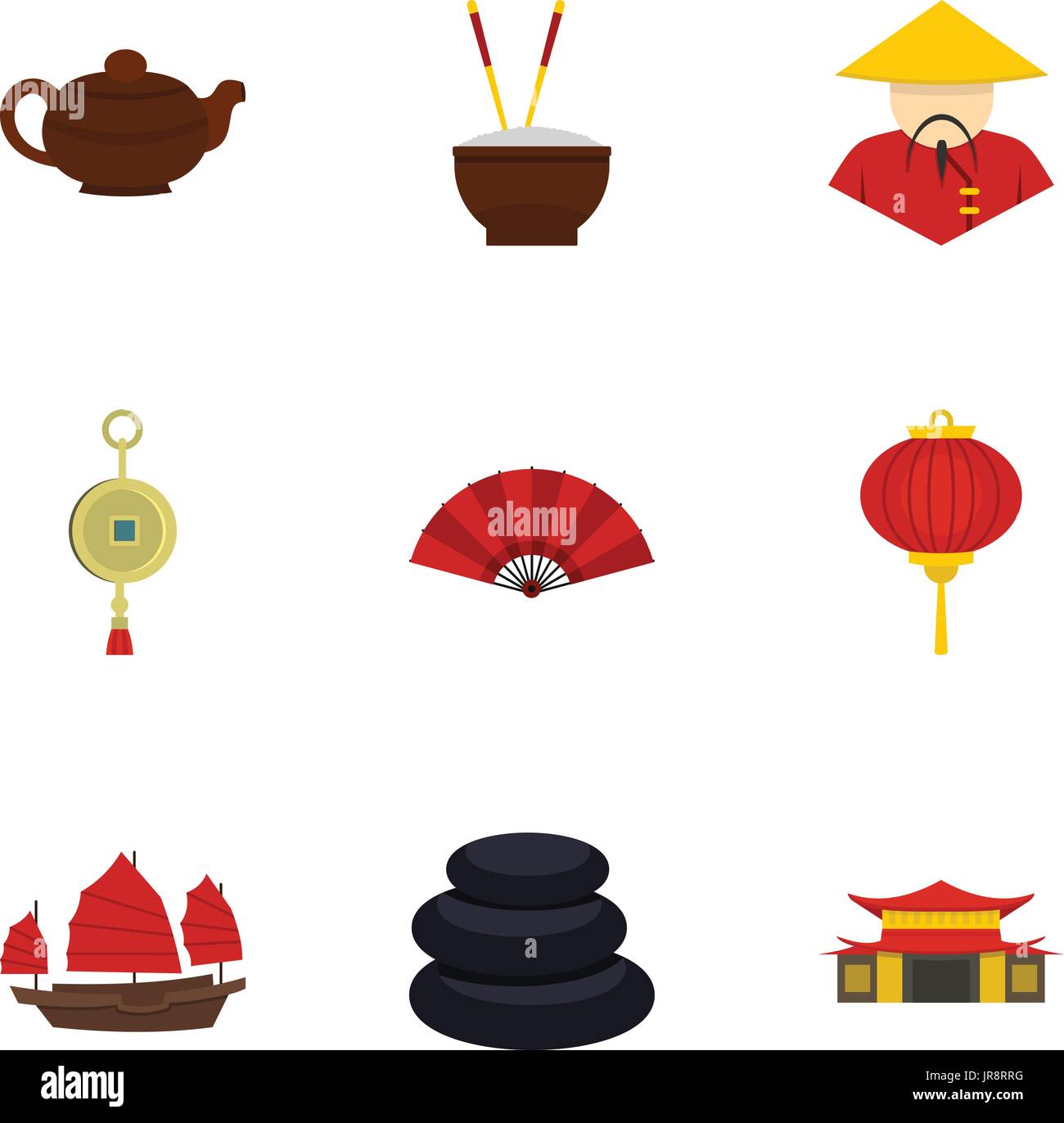 China icon set, flat style Stock Vector Image & Art - Alamy