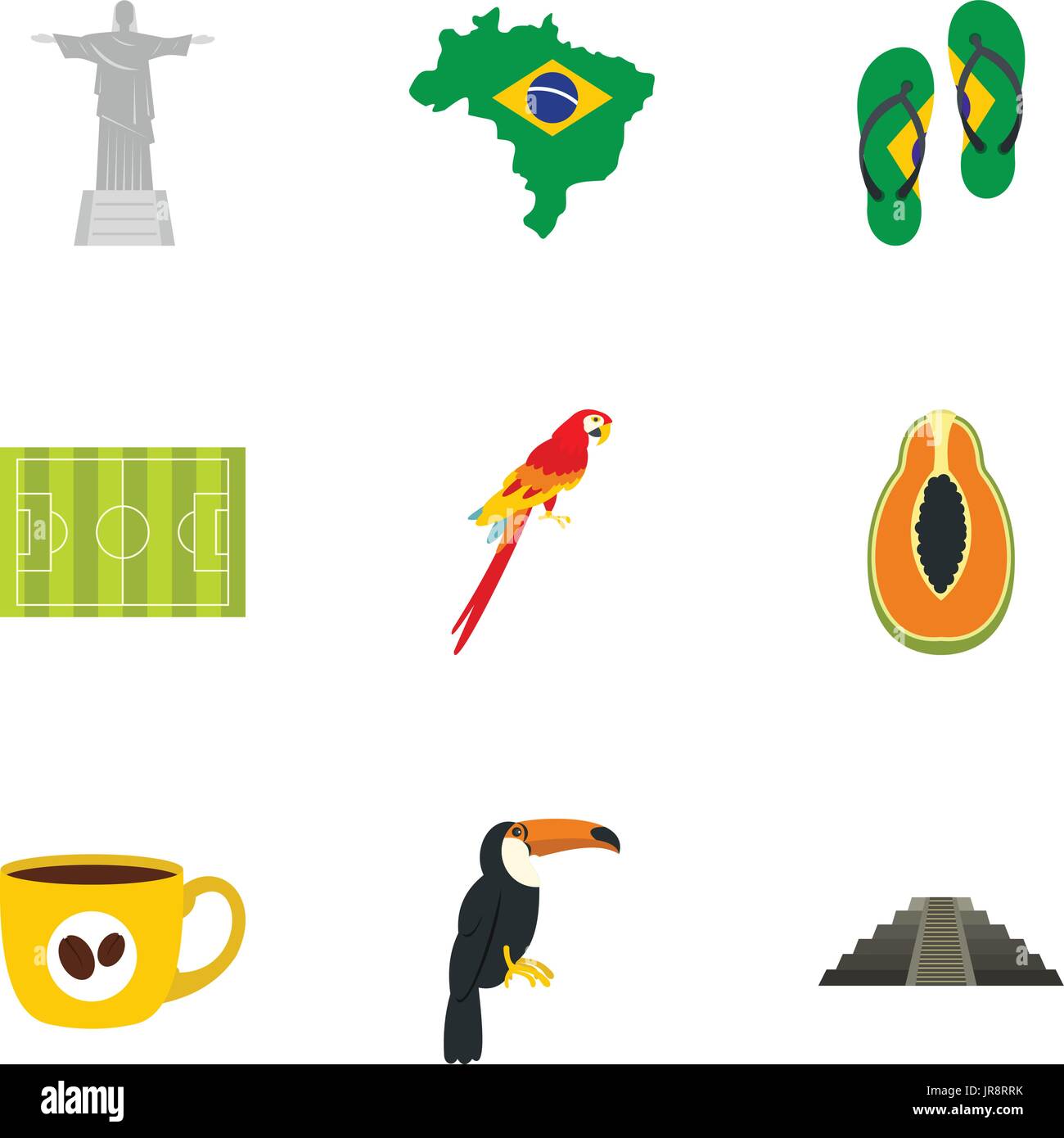Landmarks of Brazil icon set, flat style Stock Vector Image & Art - Alamy