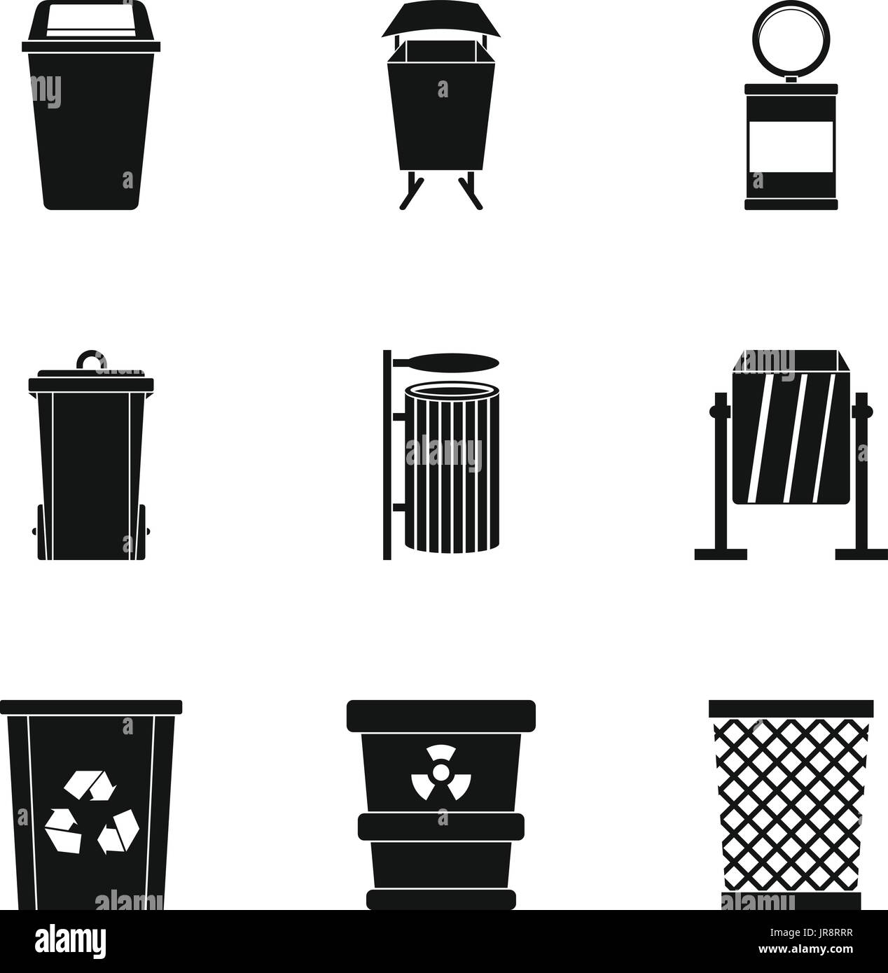 Trash bin icon set, simple style Stock Vector Image & Art - Alamy