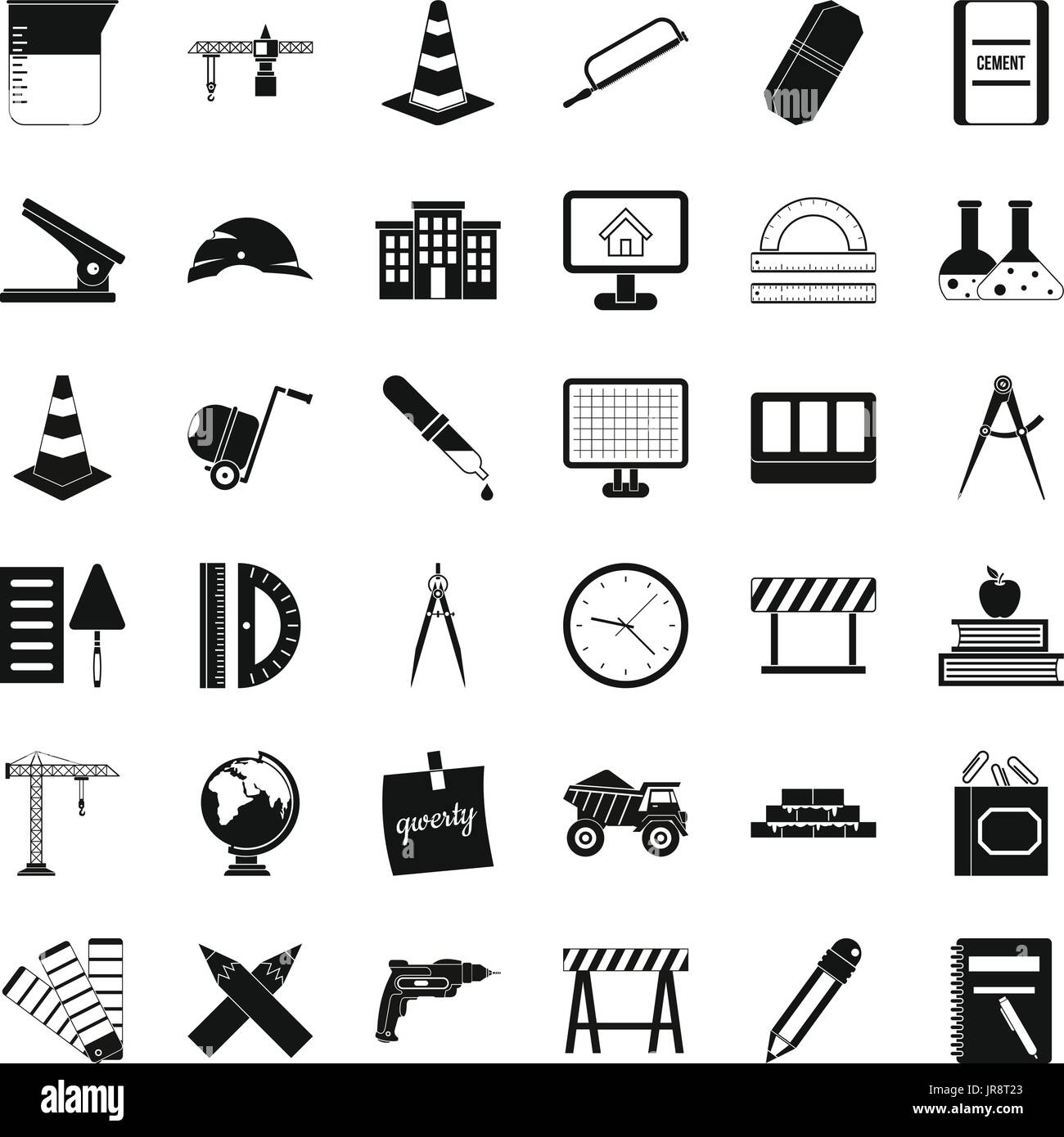 Construction icons set, simple style Stock Vector Image & Art - Alamy