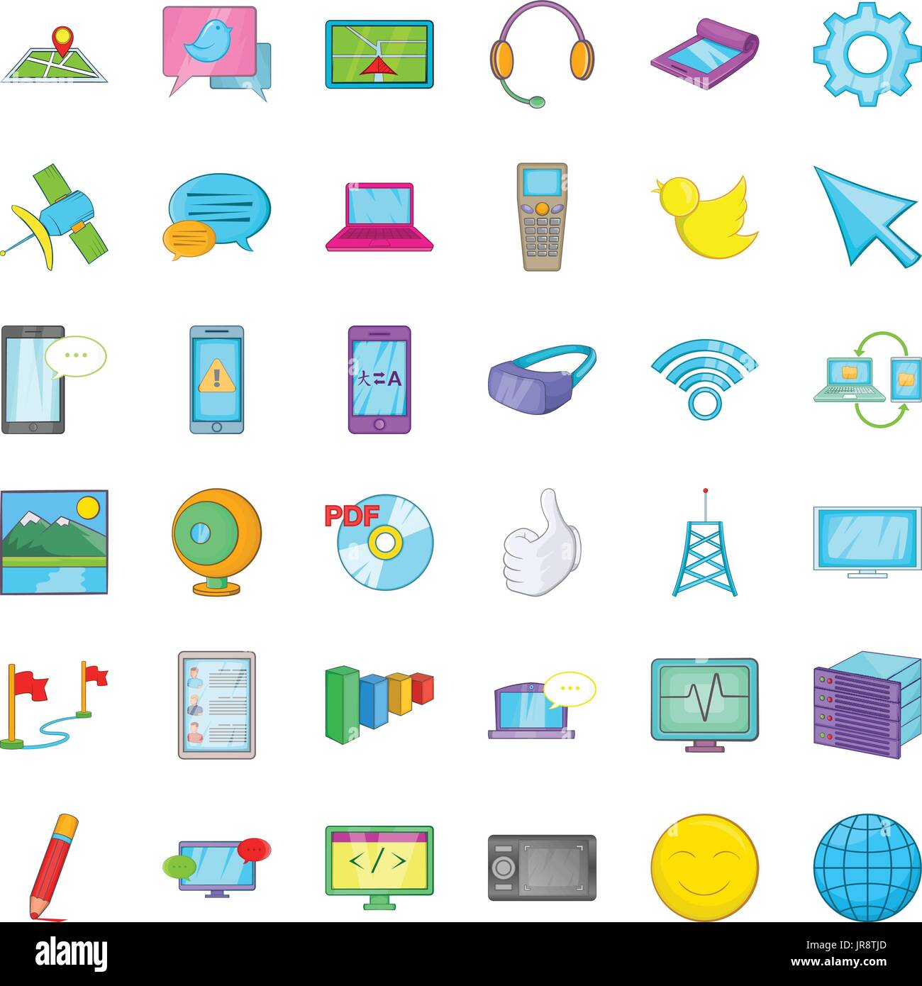 Computer play icons set, cartoon style Stock Vector Image & Art - Alamy
