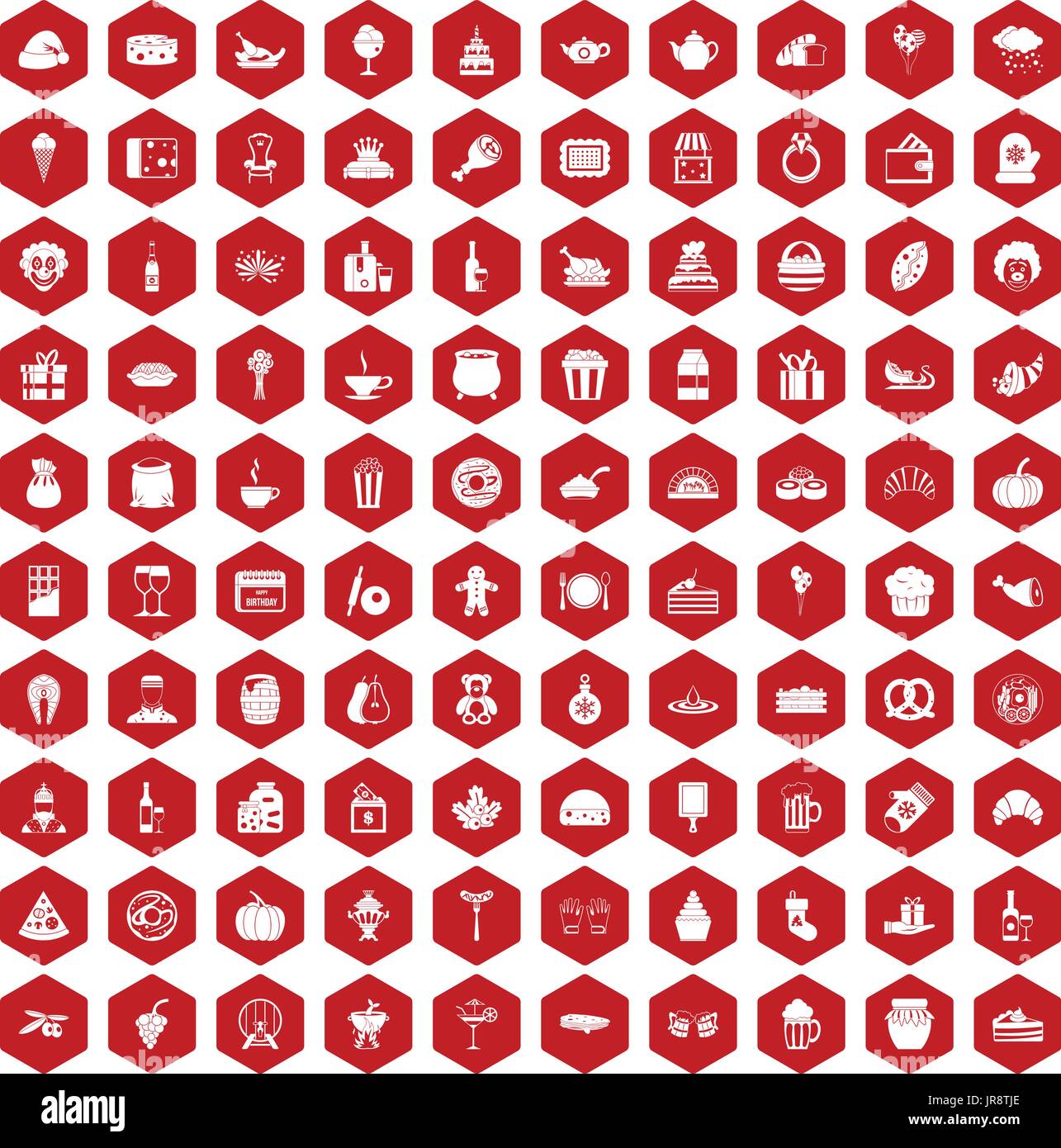 100 bounty icons hexagon red Stock Vector Image & Art - Alamy