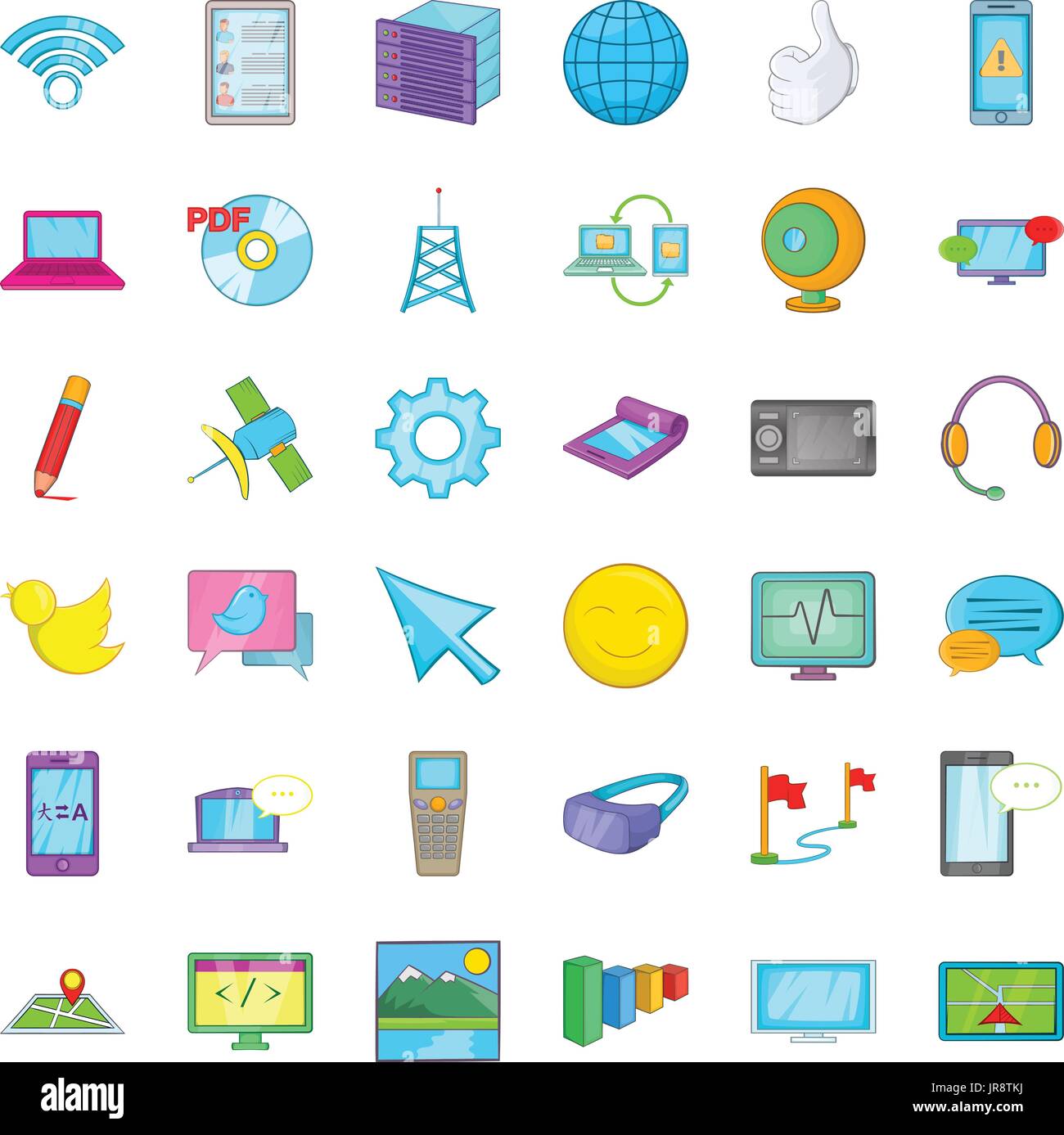 Computer page icons set, cartoon style Stock Vector Image & Art - Alamy