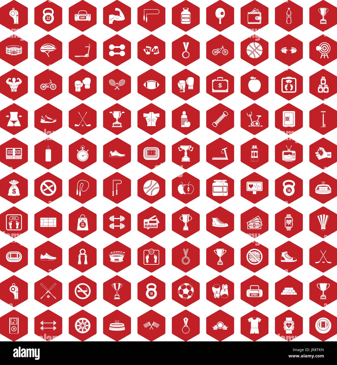 100 boxing icons hexagon red Stock Vector Image & Art - Alamy