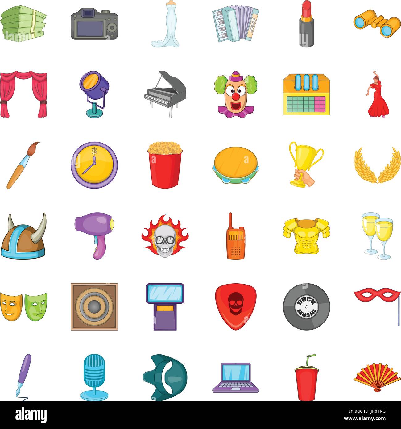 Entertainment icons set, cartoon style Stock Vector Image & Art - Alamy