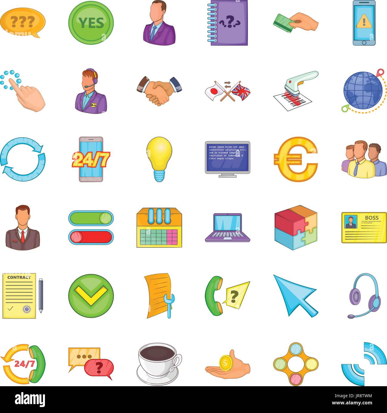 Connect internet icons set, cartoon style Stock Vector Image & Art - Alamy