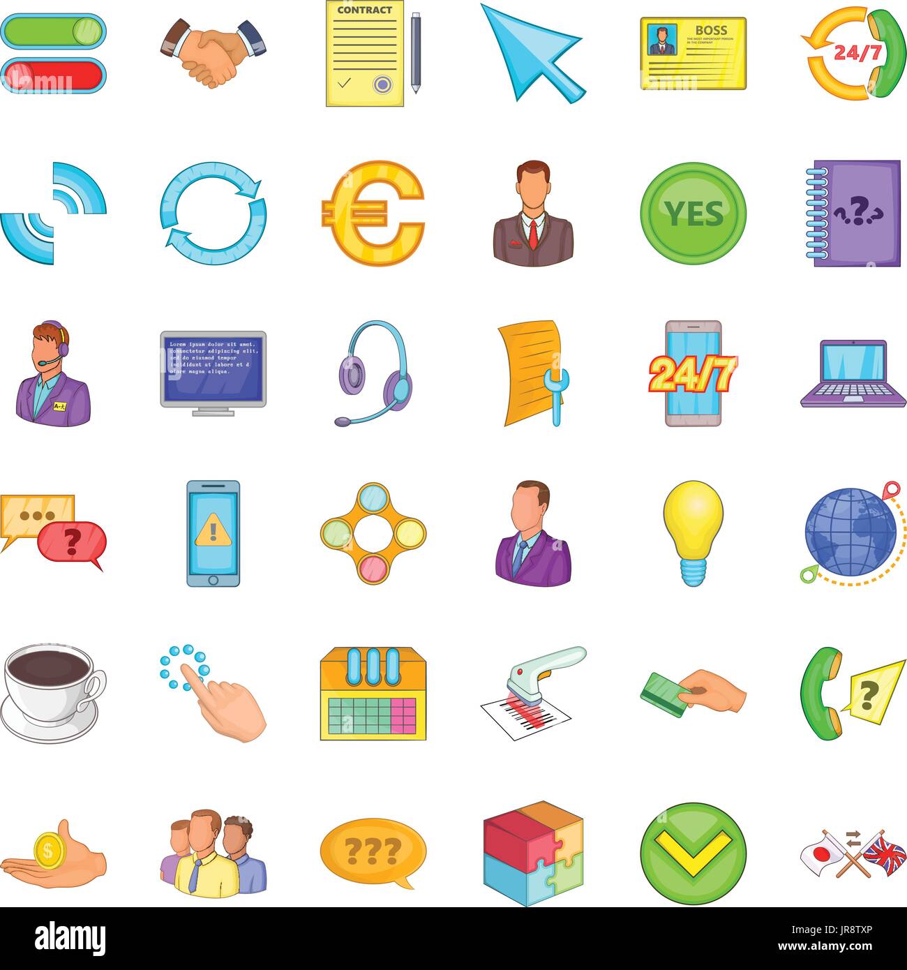 Internet connection icons set, cartoon style Stock Vector Image & Art ...
