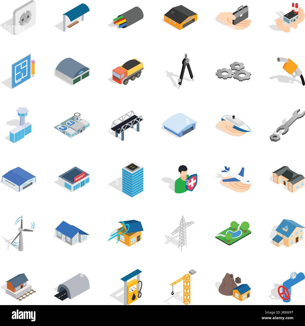 Draw plan icons set, isometric style Stock Vector Image & Art - Alamy