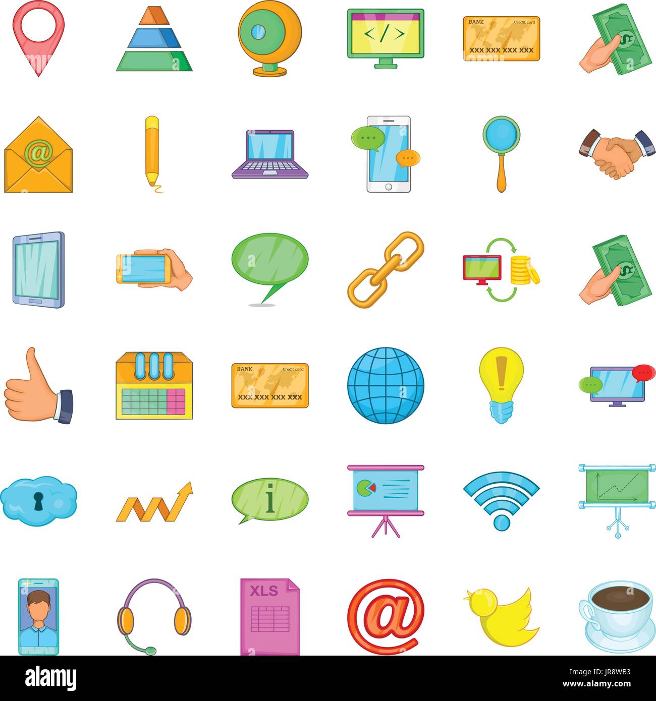 Our contact icons set, cartoon style Stock Vector Image & Art - Alamy