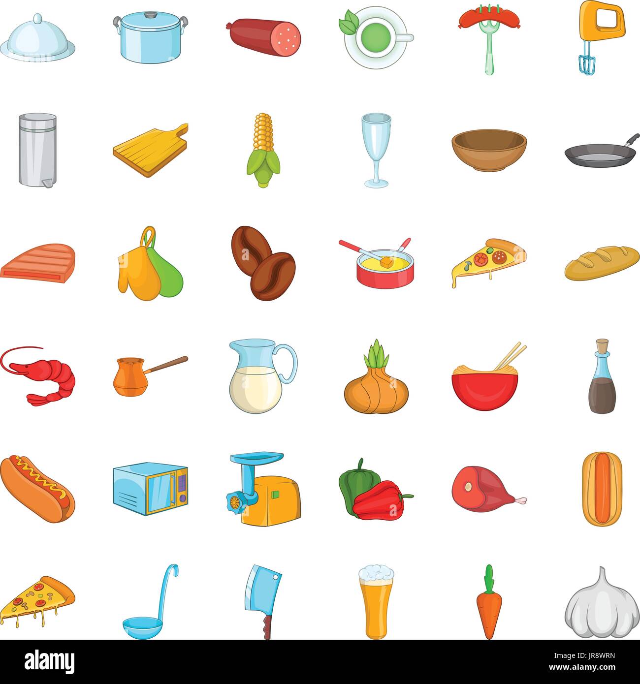 Cooking breakfast icons set, cartoon style Stock Vector Image & Art - Alamy