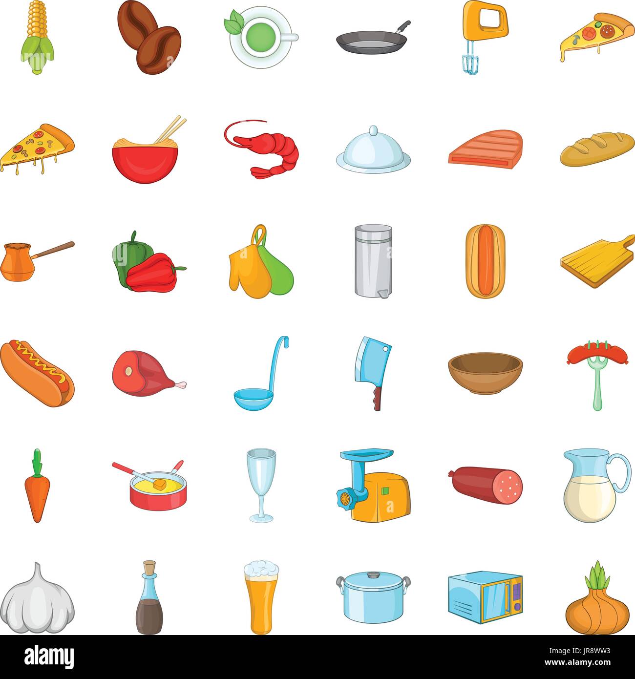Cooking food icons set, cartoon style Stock Vector Image & Art - Alamy