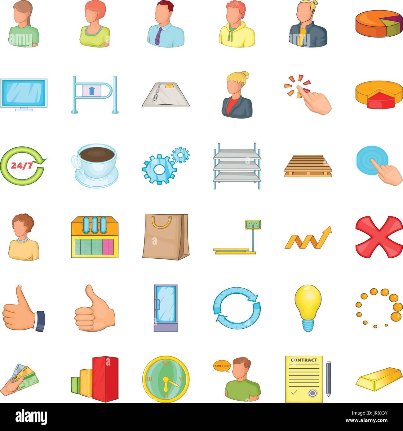 Finance corporation icons set, cartoon style Stock Vector Image & Art ...