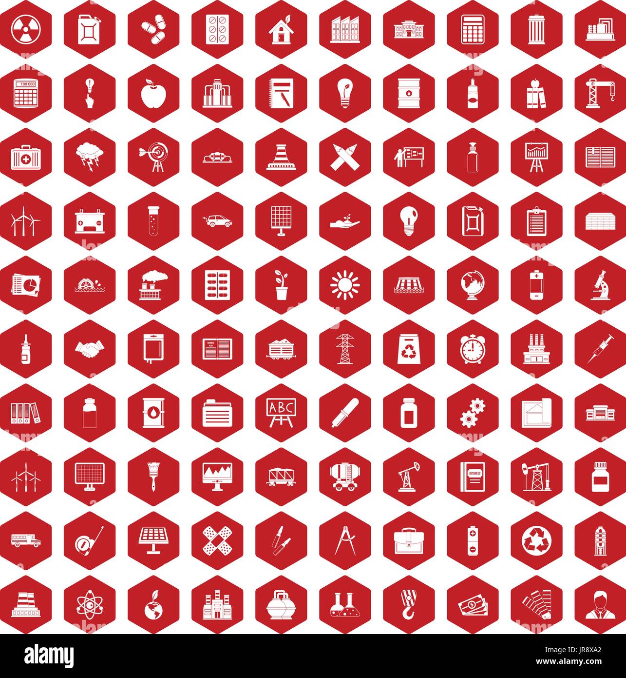 100 company icons hexagon red Stock Vector Image & Art - Alamy
