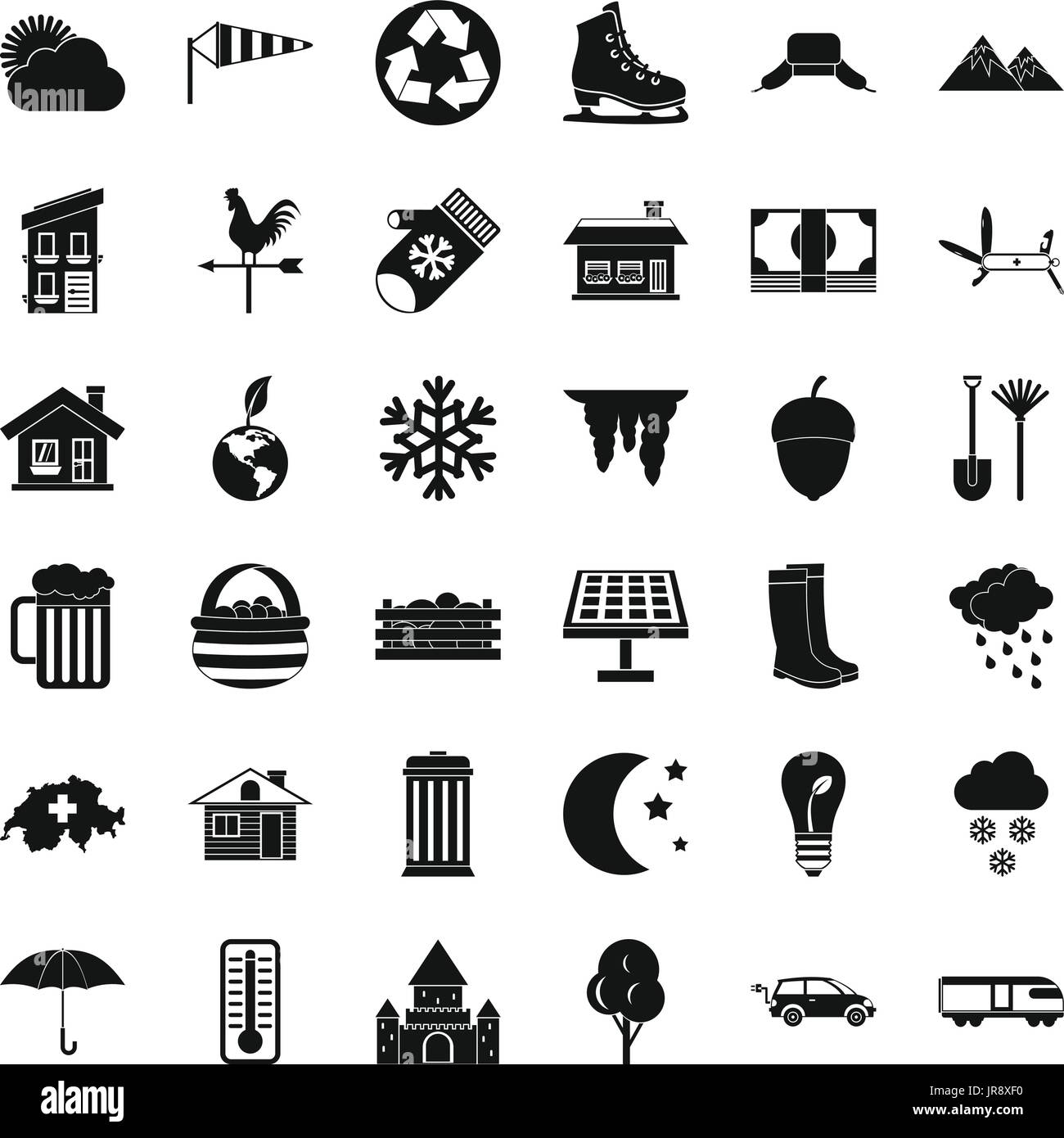 Nature life icons set, simple style Stock Vector Image & Art - Alamy