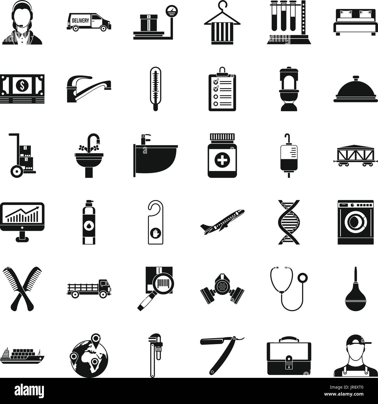 Work icons set, simple style Stock Vector Image & Art - Alamy