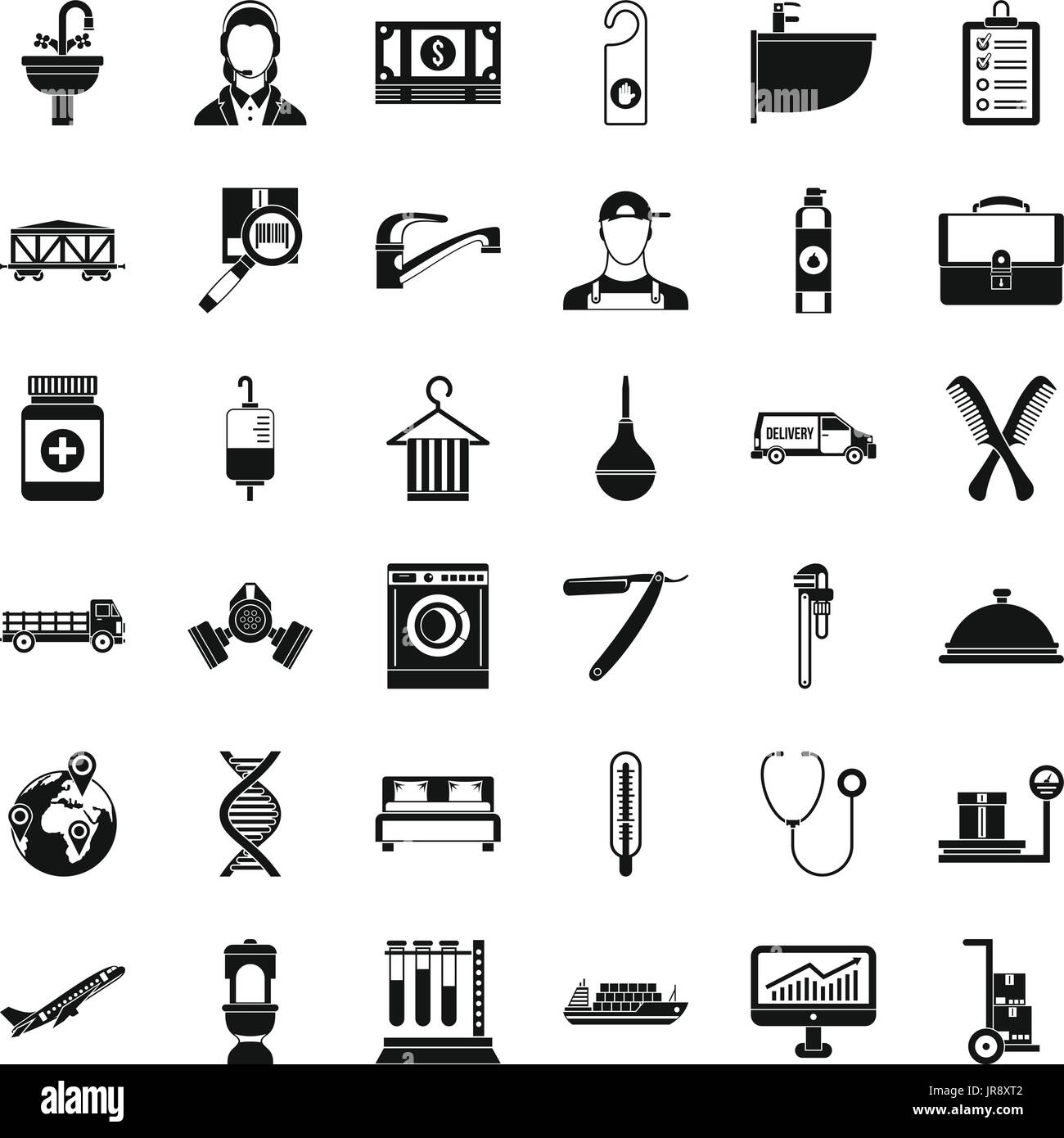 Occupation icons set, simple style Stock Vector Image & Art - Alamy