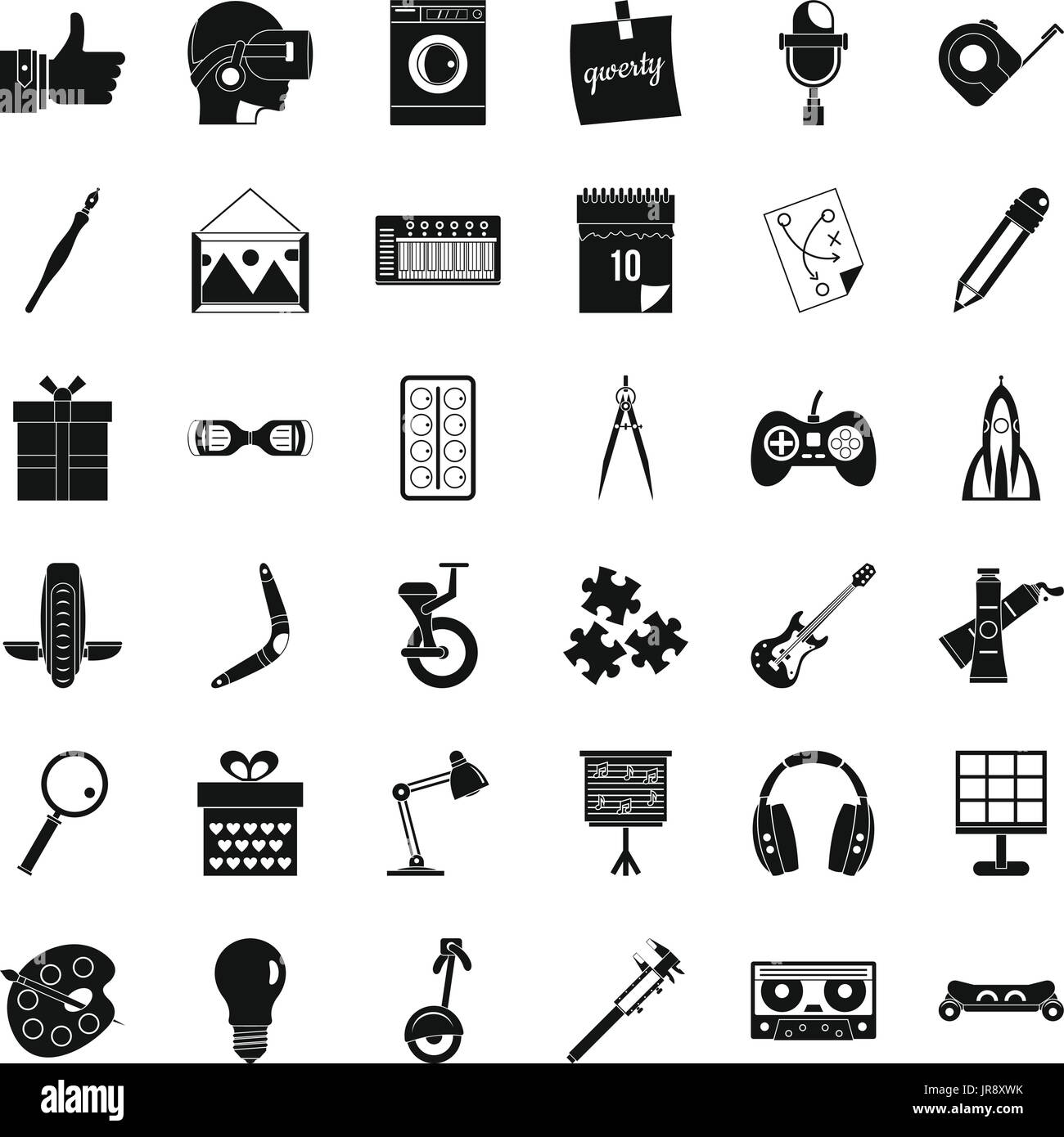 Creative working icons set, simple style Stock Vector Image & Art - Alamy