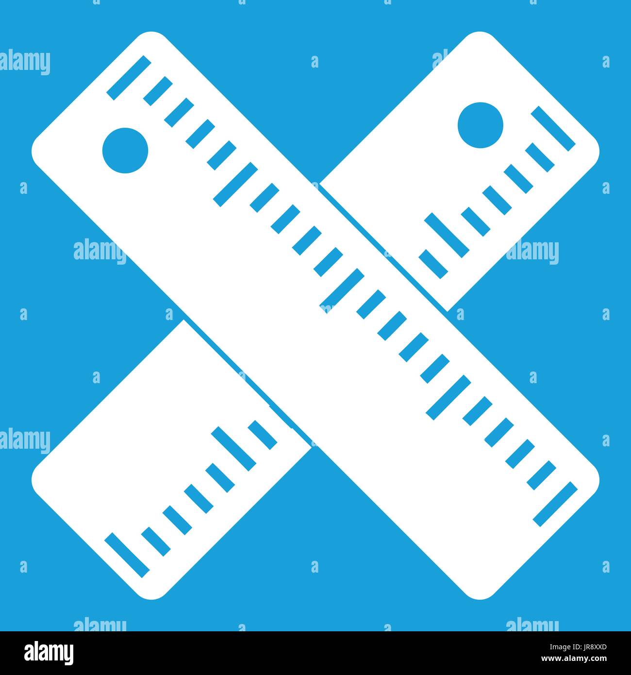 Two crossed rulers icon white Stock Vector Image & Art - Alamy