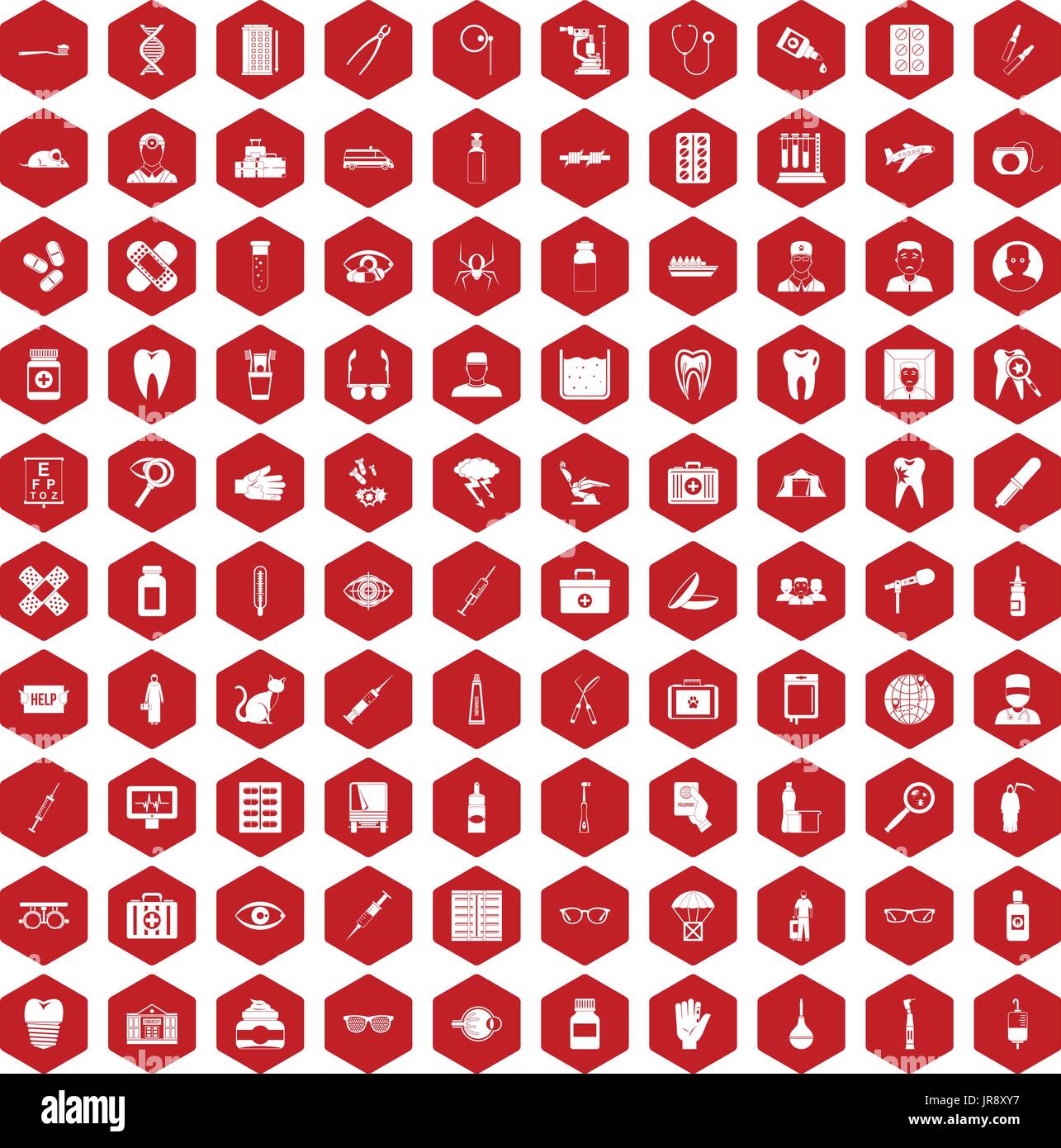 100 doctor icons hexagon red Stock Vector Image & Art - Alamy