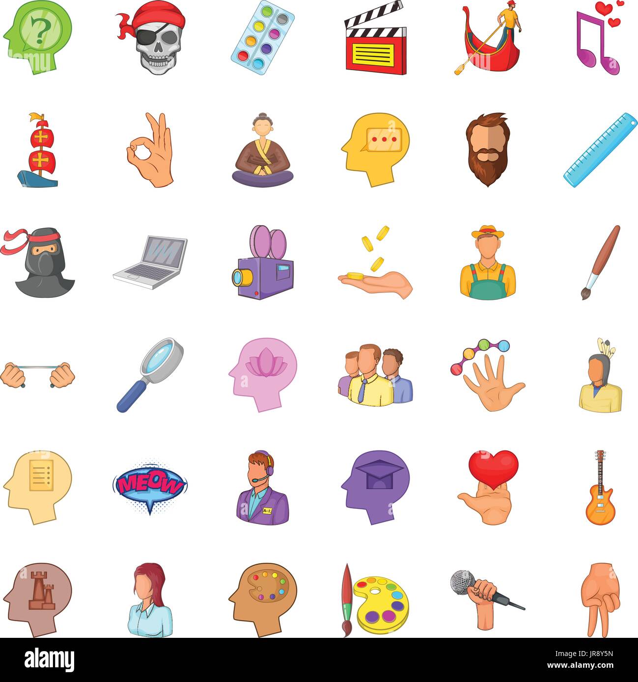 Creative man icons set, cartoon style Stock Vector Image & Art - Alamy