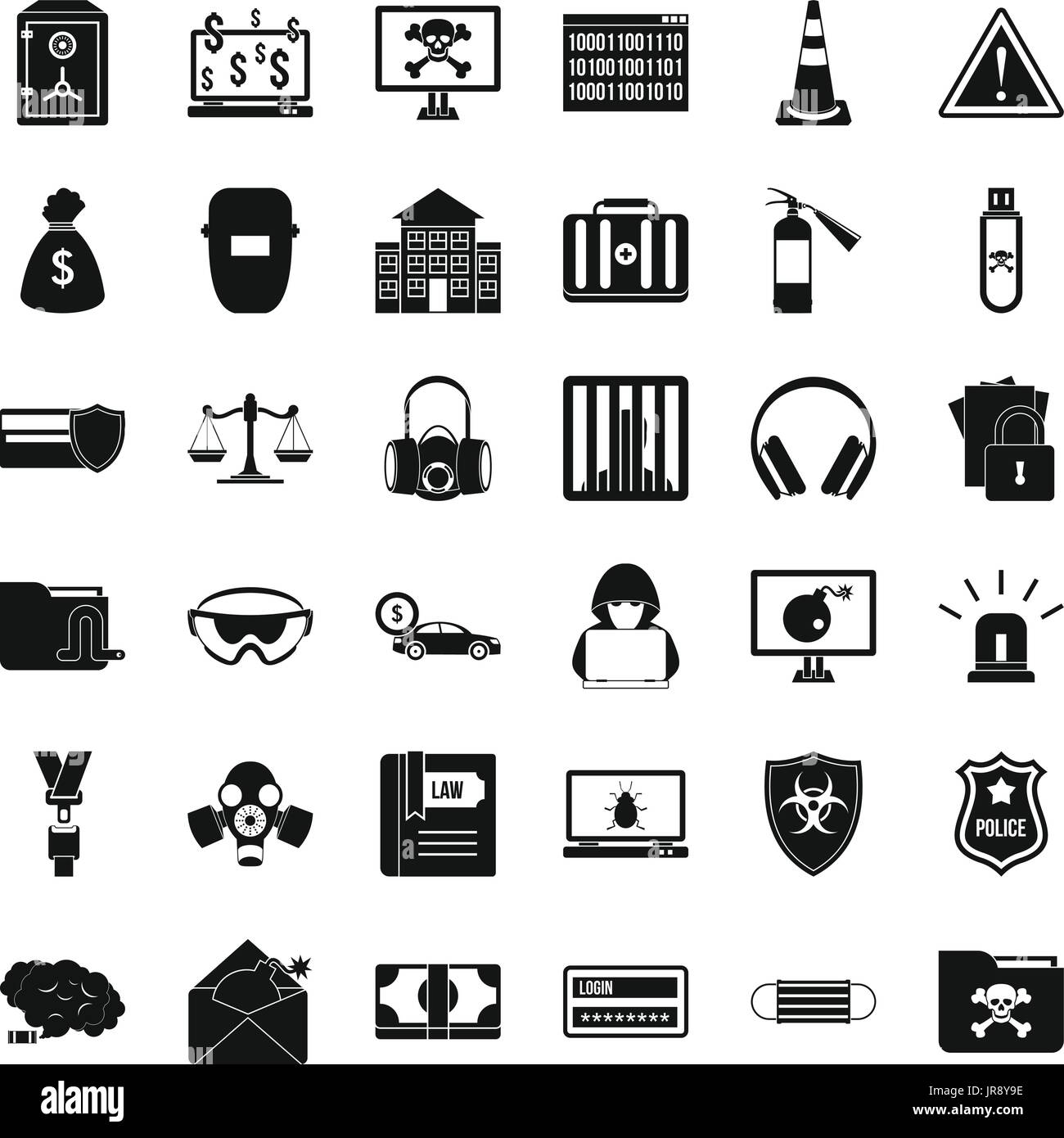 Computer crime icons set, simple style Stock Vector Image & Art - Alamy