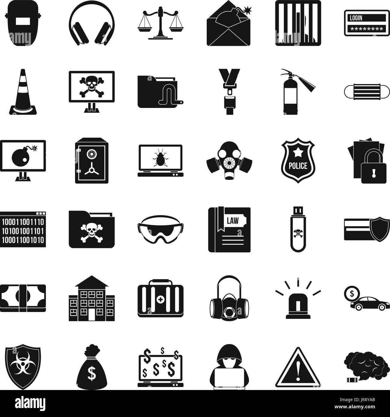 Internet crime icons set, simple style Stock Vector Image & Art - Alamy